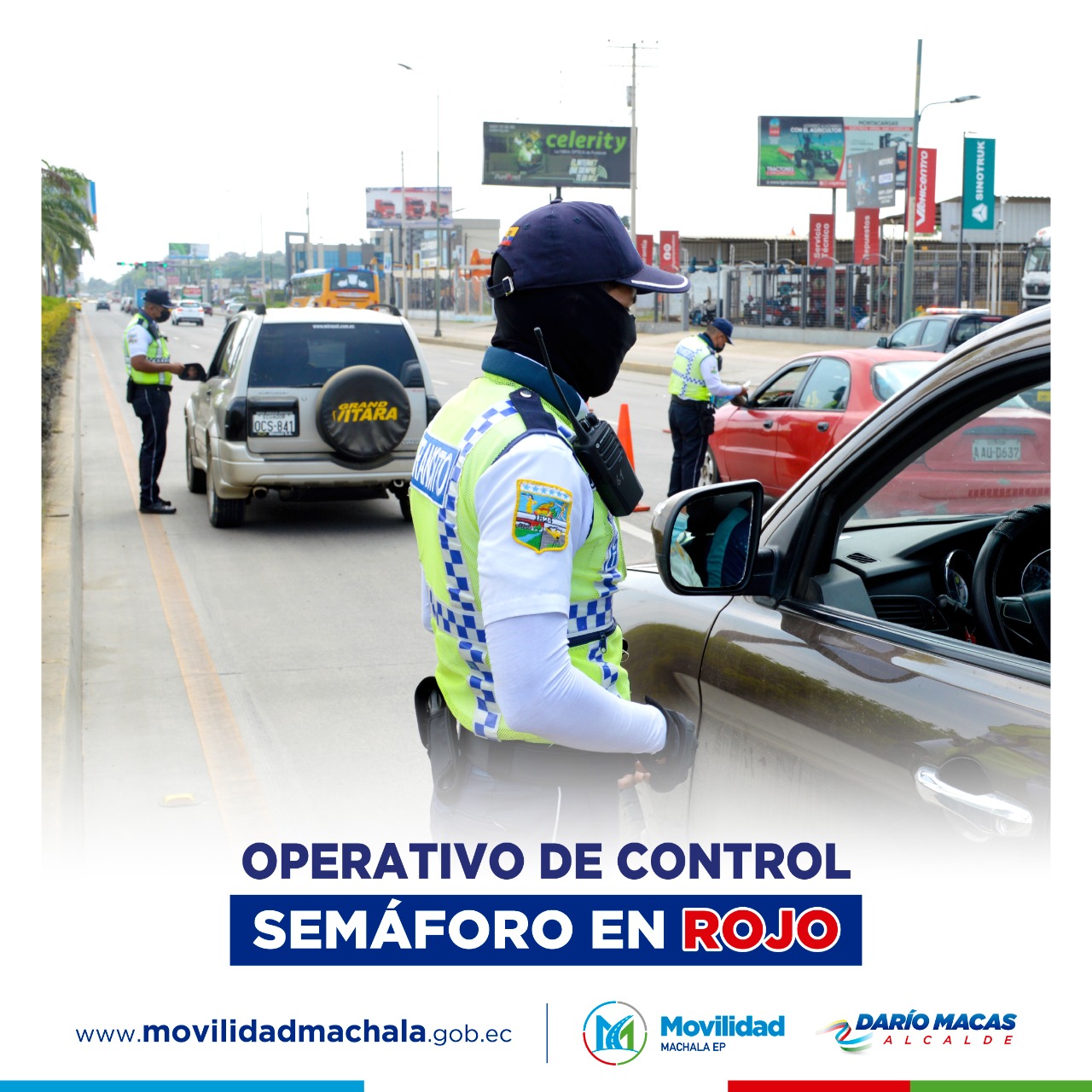 Operativos de Control de Semáforo en Rojo – Movilidad Machala EP